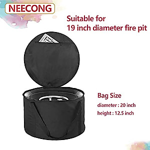 NEECONG Fire Pit Bag Compatible with Outland Firebowl Model 893 870 823, Diameter 19-Inch Carrying Case for Propane Gas Fire Pit(Bag Only) Black