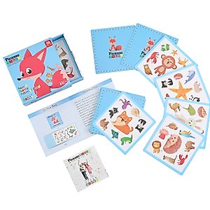 PicassoTiles 56 PCs Animal Speed Matching Game, Match Identical Pairs of Animals as Fast as Possible, Educational Puzzle Family Activity Board Games with Portable Storage Box for Boys & Girls Ages 3+