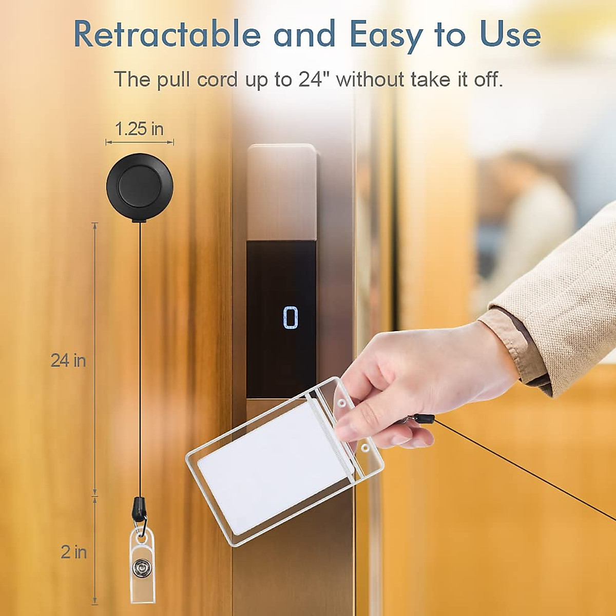 3-Pack Retractable Badge Holders with Lanyard - Waterproof ID Badge Reels for Staff & Nurses - Combine Freely