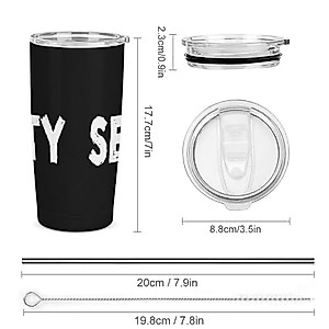 Security 20 OZ Stainless Steel Tumbler Travel Car Coffee Mug with Straw Lid Cleaning Brush Coffee Tumbler Mug for Women Men