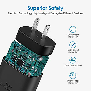 Type C Charger Fast Charging,25W USB C Wall Charger 2-Pack Super Fast Charger with 6FT USB C to C Cable for Samsung Galaxy S22 S21 S20/ S22 S21 S20 Ultra/ S22+ 21+/Note 20Ultra/ Z Flip,Pixel 6/5/5A