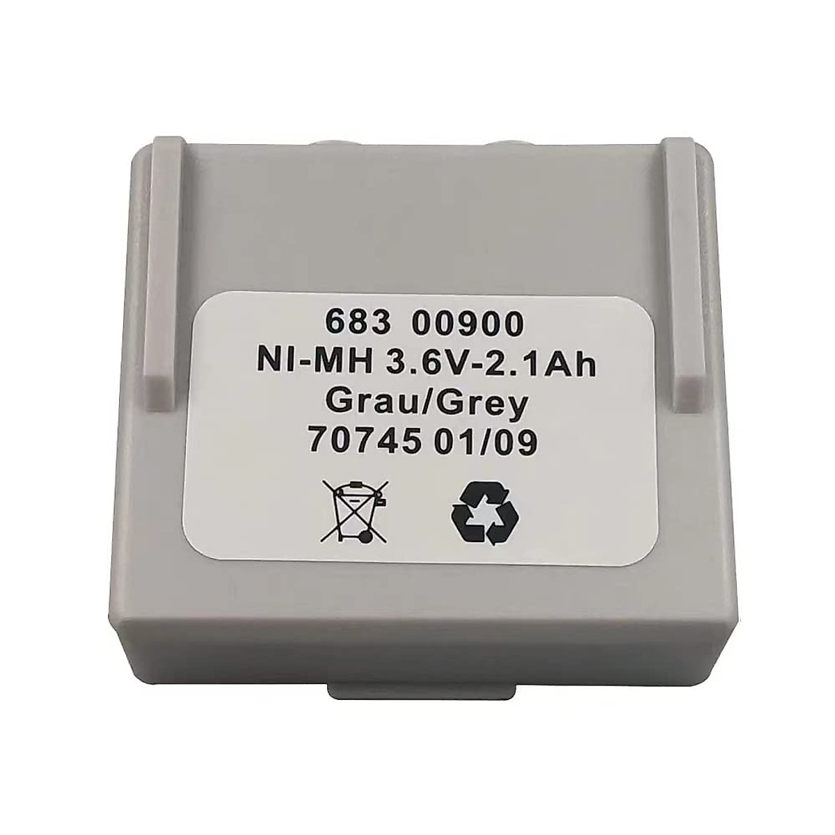 WELLVEUS 68300900 Rechargeable Battery 3.6V-2.1Ah Ni-MH Grau/Grey Battery for HETRONIC Remote Control(Pack of 2)