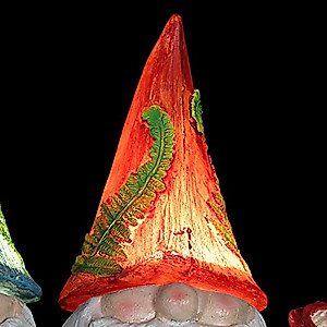 Exhart Garden Gnomes, Solar Garden Gnome Statue with Welcome Sign, LED Hats, Funny Outdoor Garden Decoration, 13 x 9 Inch