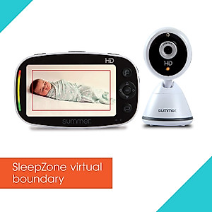 Summer Infant Baby Pixel Zoom HD Video Baby Monitor with 5" Display & Remote Steering Camera, Clearer Nighttime Views & SleepZone Boundary Alerts, High Definition