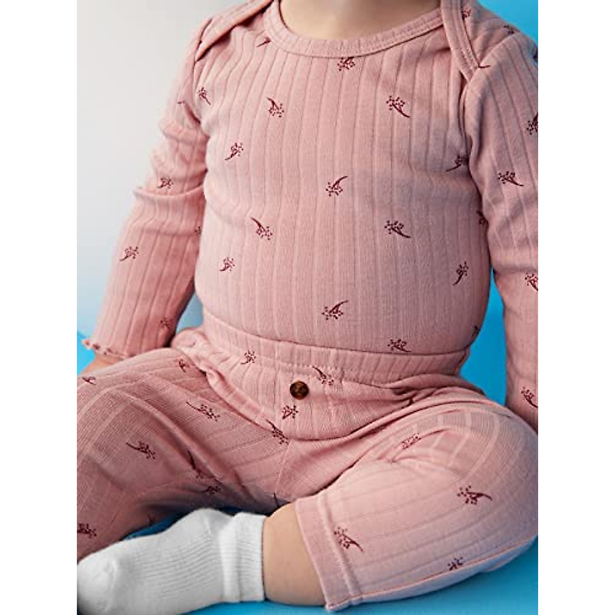 Simple Joys by Carter&#039;s Baby Girls&#039; 4-Pack Pant, Grey/Pink/Plum/White Flowers, 18 Months