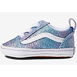 Vans, Old Skool Infant Crib Sneakers (Ombre Glitter - Multi/True White, 3)