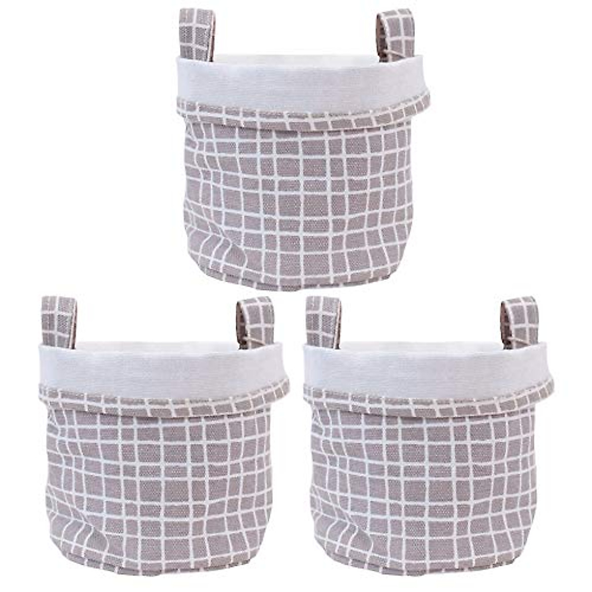 MAIKA Recycled Canvas Storage Bucket 3-pack, Size Medium, Woven Grey
