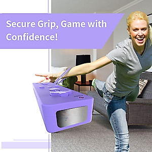 KDYGPDCT Wii Controller 2 Pack,Wii Remote Controller Black and White 2 Set with Wrist Strap for Nintendo Wii/Wii U Console(Green + Purple)