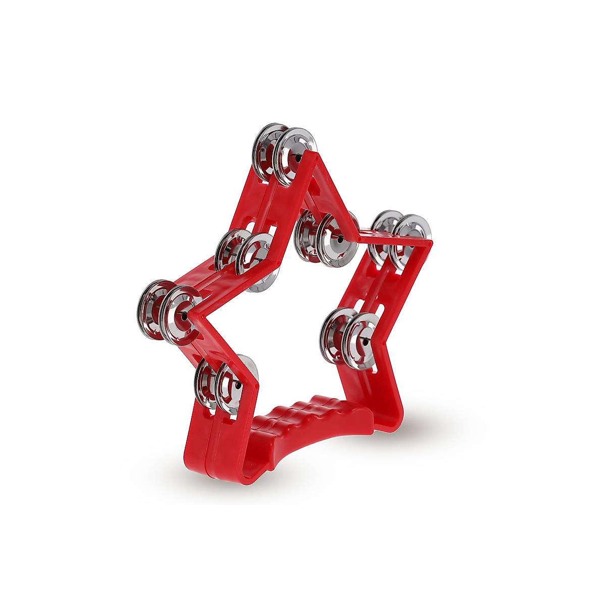 GEWA jingle wreath Star - 14-pairs of chrome-plated jingles - double row - color red