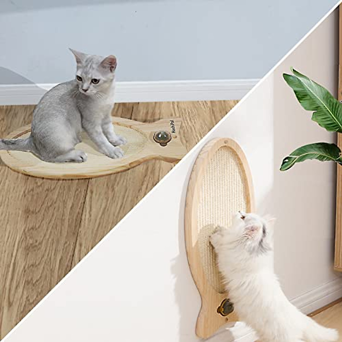 Hachipal Cat Scratching Post Wall, Cat Wall Scratcher, with Mint Ball Sandwich Design Wall Mounted Cat Scratcher, Wall Scratchers for Indoor Cats Suitable for Small and Medium Cats, Easy to Carry