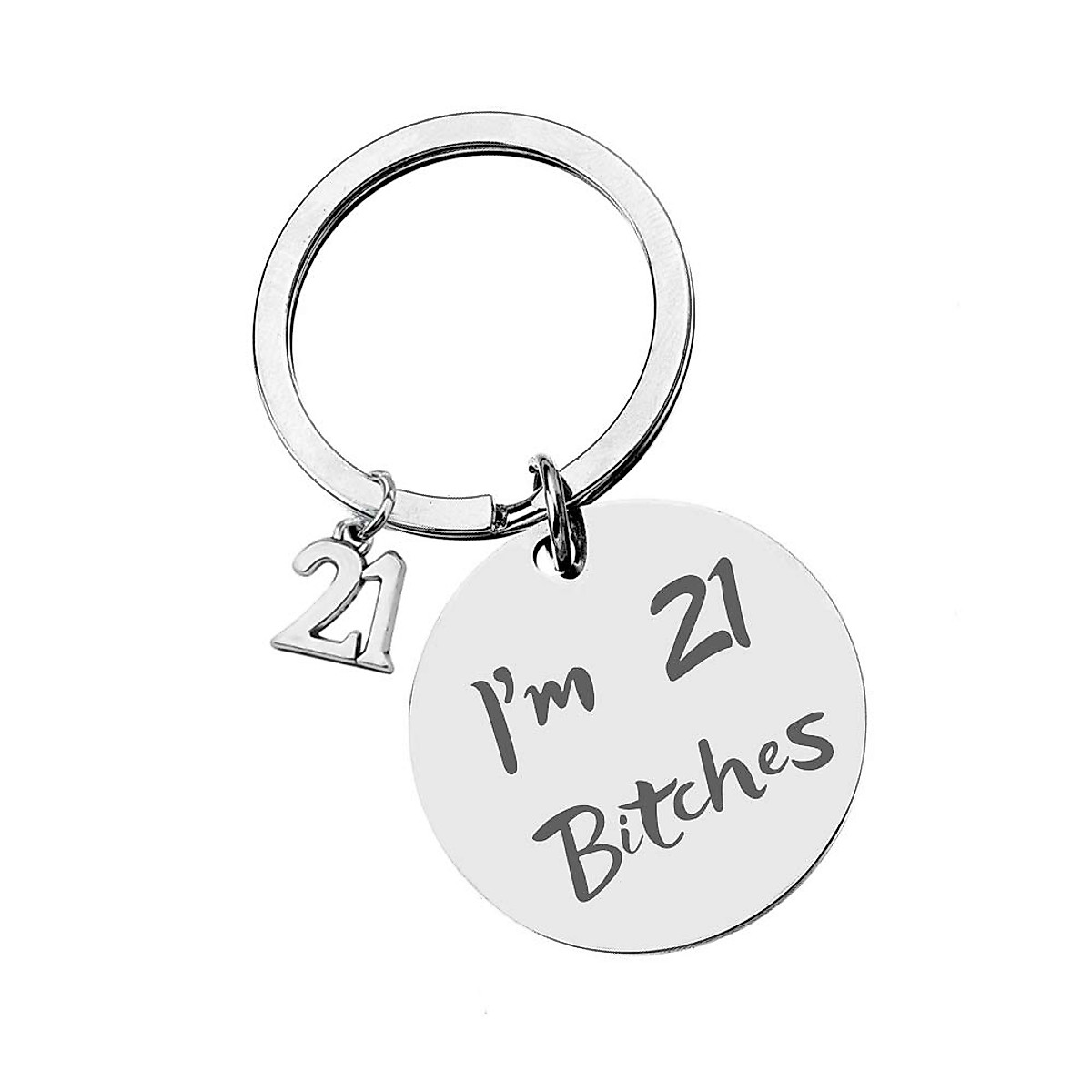 KFK 21st Birthday Gifts for Her,Funny 21 Year Old Birthday Gifts, 21st Birthday Wine Tumbler with Keychain, 21st Birthday Decorations for Women, Sister, Friends-(Glitter Peacock)