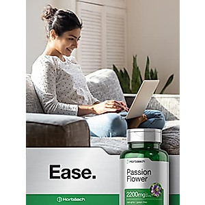 Passion Flower Capsules | 2200mg | 90 Count | Non-GMO & Gluten Free Extract Supplement | by Horbaach