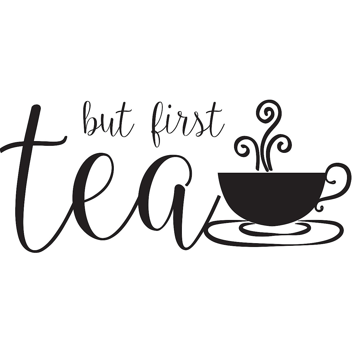 WallPops DWPQ2936 But First Tea Wall Quote, Black