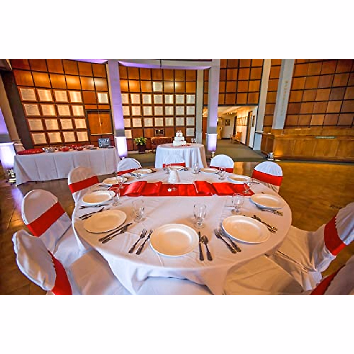 SSYAQRA Red Table Runner Satin - 2Pack 12x108inch Red Runners for Tables Wedding Table Runners Red Runner Bright Silk Smooth Fabric for Wedding Birthday Party Christmas