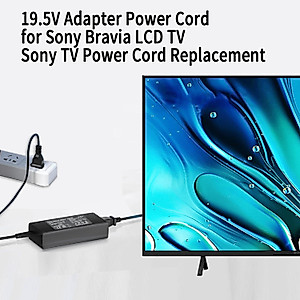 19.5V AC Adapter for Sony Bravia KDL-40 KDL-42 KDL-48 KDL-55 KDL-32 Series KDL-40R510C KDL-40W650D KDL48W590B KDL55W650D KDL48W600B KDL-42W650A KDL-40W600B KDL-32W Smart LED LCD HD TV Screen Power