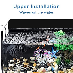 hygger 1050 GPH Aquarium Wave Maker Pump with Strong Magnetic Suction Base, Ultra-quiet 360 Degree Rotating Submersible Power Head, for 20-60 Gal Freshwater Saltwater Tank