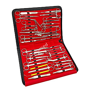 157 Pcs Advanced Dissection SET For Anatomy & Biology Students With 1 SCISSORS ! FORCEPS ! HEMOSTAT-! Blades - Case - Lab Veterinary Botany Stainless Steel Set For Frogs Animals etc