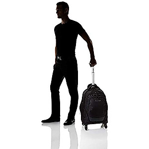 Kenneth Cole Reaction 17" Polyester Dual Compartment 4-Wheel Laptop Backpack, Black