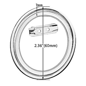 BIGNC 20 Set Clear Plastic Craft Button with Pin,Pins Buttons Design a Button for DIY Crafts(2.36 Inch)
