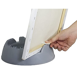 GoEasel is The Complete Painting Station. an All-in-One Easel Stand, Water Basin, and Brush Holder | for All Ages *Included with Easel is Color Palette and Canvas Clip* (Gray)