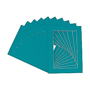 18x24 Mat for 22x28 Frame - Precut Mat Board Acid-Free Teal Blue 18x24 Photo Matte For a 22x28 Picture Frame, Premium Matboard for Family Photos, Show Kits, Art, Picture Framing, Pack of 25 Mats