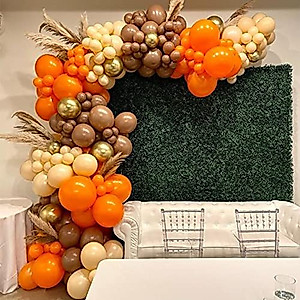 Orange Balloons Garland Arch Kit with Chrome Metallic Gold Brown Various Sizes Balloon for Baby Shower Bridal Shower Birthday Party Decorations