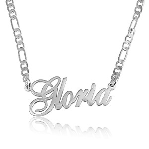Beleco Custom Name Necklace 18k Gold/Rose Plated or Sterling Silver 925 - Personalized Name Necklace