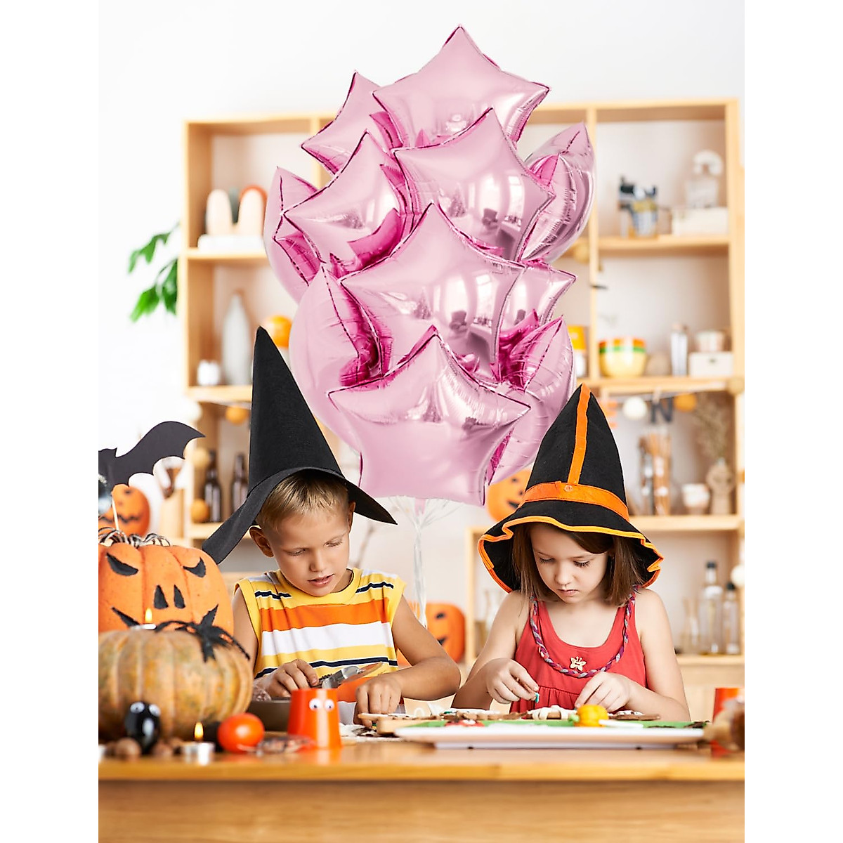 Adeyoo Pink Star Balloons,20Pcs 18 Inch Star Shaped Balloons Set,Large Foil Balloons Helium Mylar Balloons for Girl Christmas Birthday Wedding Anniversary Baby Shower Party Decorations Supplies