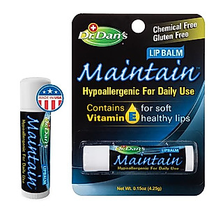 Dr. Dan's Maintain Lip Balm - Perfect for Cortibalm Aftercare, Mild Ingredients & Beeswax, Vitamin E Enriched for Moisturizing Dry Lips, Ensures Smooth, Soft Feel, 1 Pack
