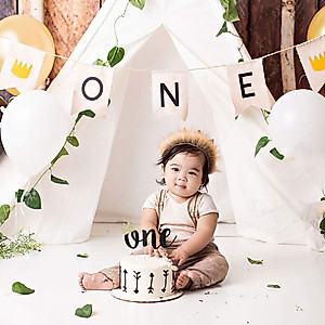 Wild one cake topper for birthday - 1st Birthday Cake with Flag. Birthday Party Cake Decorations.Baby shower photo props