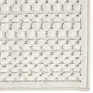 My Texas House Quail Hallow Rug - 1'11" X 7'6" Runner In Natural, High-Low, Geometric Design, Indoor Outdoor Patio And Home Decor