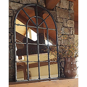 Signature Design by Ashley Wall Mount Oengus Traditional Antiqued Metal Framed Accent Mirror 32x46, Silver