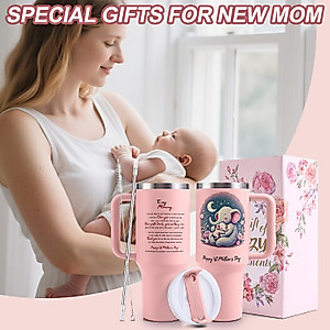 VoziSpace First Mothers Day Gifts – Happy 1st Mother’s Day Tumbler 40oz – Stainless Steel Cup with Lid & Straw – Insulated Coffee Travel Mug for Mom-to-Be, Baby Shower Gifts, New Mom Present