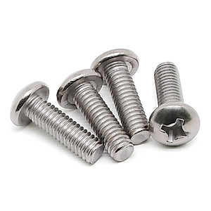 8-32 x 1" (1/4" to 3" Available) Pan Head Machine Screws, Full Thread, 304 Stainless Steel 18-8, Pack of 100