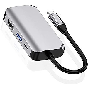 Feilx Ultra-Slim Data USB Hub，Type-C Docking Station Type C to HDMI-Compatible 4K to VGA USB Splitter Hub