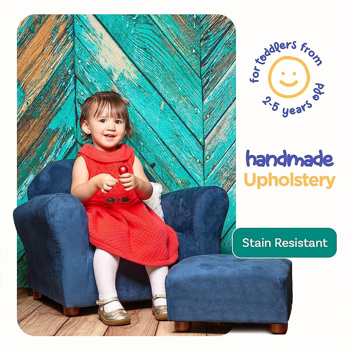 KEET Roundy Child Size Chair with Microsuede Ottoman