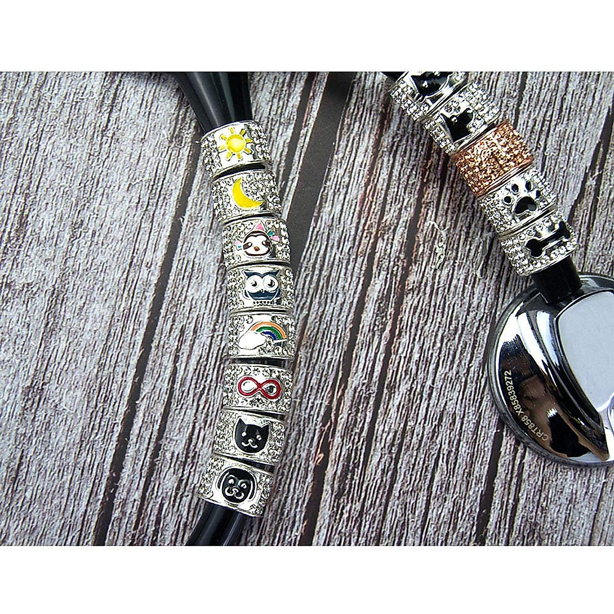 HEYGOO 2 Pack Dog Cat Stethoscope Charms, Stethoscope Id Name Tag