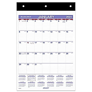 AT-A-GLANCE 2023 Wall Calendar, 8" x 11", Small, Monthly, Repositionable, Adhesive Backing (PM09RP28)