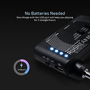 Valeton Rushead Max Bass USB Chargable Portable Pocket Bass Headphone Amp Carry-On Bedroom Plug-In Multi-Effects