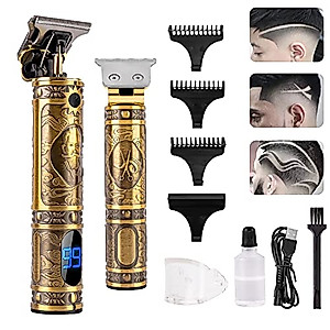 Moziral Hair Trimmer for Men, Professional Mens Hair Clippers Electric T Blade Liners Outline Edgers Shaver 0mm Bald Zero Gap Grooming Kit LED Low Noise Cordless Rechargeable,Father's Day Gift