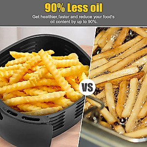 Uten Air Fryer 6.9 QT Fit for 6-8 People, Oven Cooking with Temperature Control, Extra Hot Air Fry, 8-in-1, Broil, Roast, Dehydrate, Bake, 6.5L Nonstick Basket, LED Digital Touchscreen, Air Fryer xl