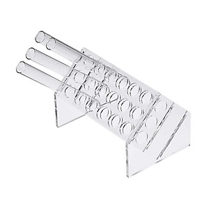 uxcell Slant Rack Acrylic Test Tube Holder 18 Wells for 10ml/15ml Centrifuge Tubes Clear