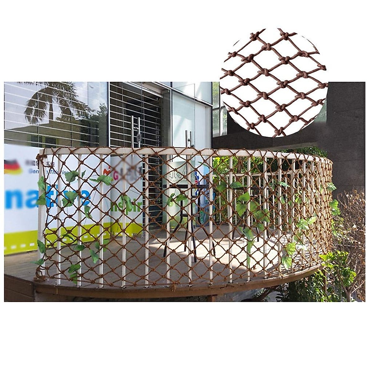 Protective Net Brown Nylon Net, Garden Decoration Net Balcony Safety Net Stairs Children Anti-Fall Net Kindergarten Protective Net Portable Fence Net Can Be Cut 1x2m3m4m (Size : 4 * 5M(13 * 16ft))