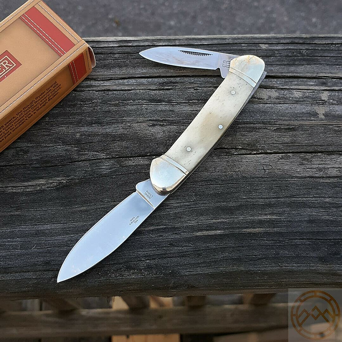 Canoe Open Folding Pocket Knife Stainless Steel Blade White Smooth Bone Handle Outdoor Survival Hunting Knife for Camping by Survival Steel