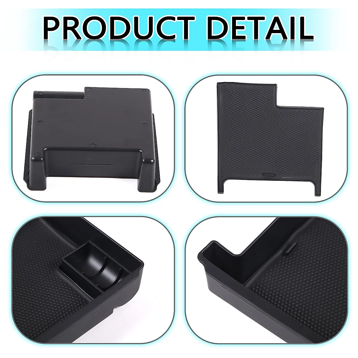 Black Armrest Storage Box Center Console Organizers Phone Tray with Mat and Logo Fit for Volvo S60 S60L V60 XC60 2009-2017