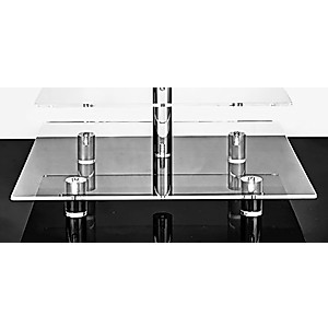 Jusalpha® Large 4 Tier Square Acrylic Cupcake Tower Stand for Dessert, Pastry, Serving Platter-Candy Bar Party Décor and Supply(with Rod Feet) (4SF-V2)