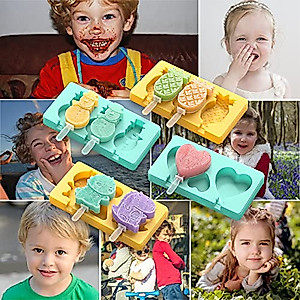 Popsicles Molds, Silicone Popsicle Molds, Ice Pop Mold, Homemade Frozen Baby Popsicles Molds For Kids, Popsicle Molds Silicone Bpa Free, popsicle maker, Pieces Reusable Easy Unmold 10 Pieces Cartoon