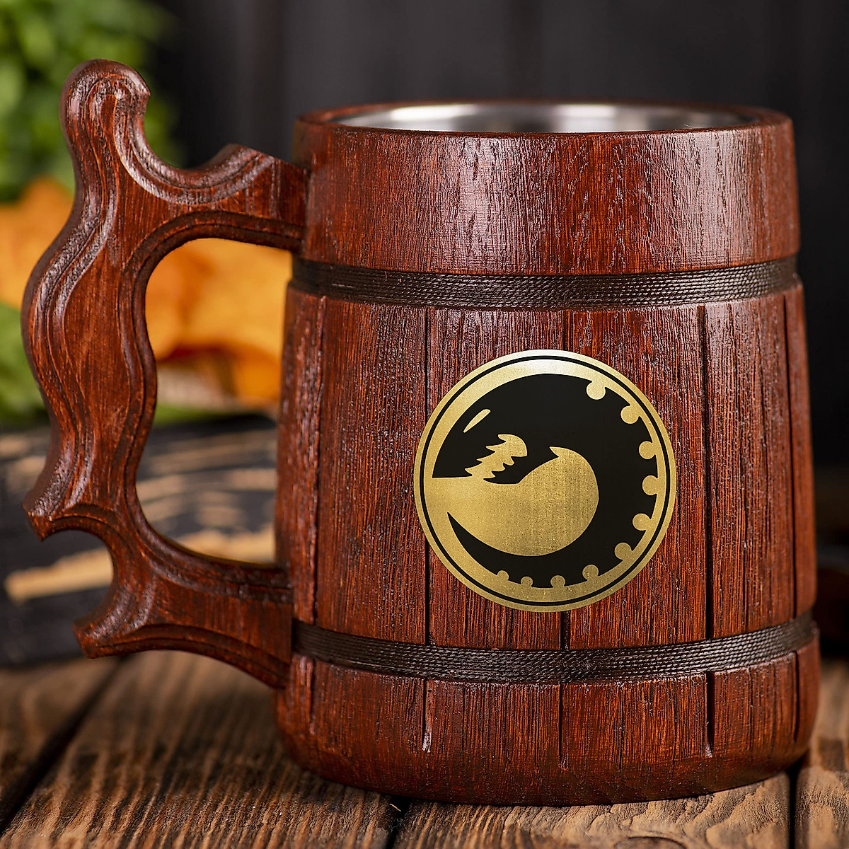 Tyranids Beer Stein, Personalized 40K Wooden Beer Mug, Custom Beer Stein