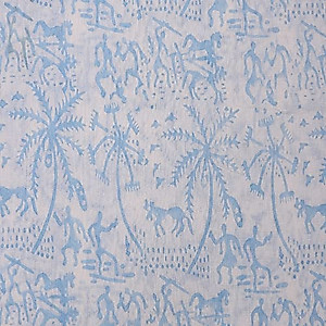 Trade Star Exports Indian Hand Block Print Cotton Voile Fabric by The Yard for Dressmaking, Crafting, Sewing, 3 Yard Handmade Kids Clothing Fabric Sanganeri Print Fabric (Pattern 10)