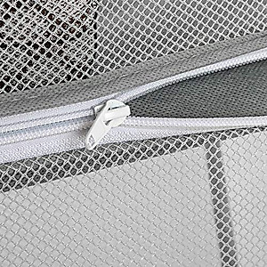 Jucoan 2 Pack Detachable Hanging Handbag Purse Organizer for Closet, Breathable Mesh Purse Storage Holder with 4 Large Mesh Shelves for Wardrobe Closet, 52”X 15.8”, Grey